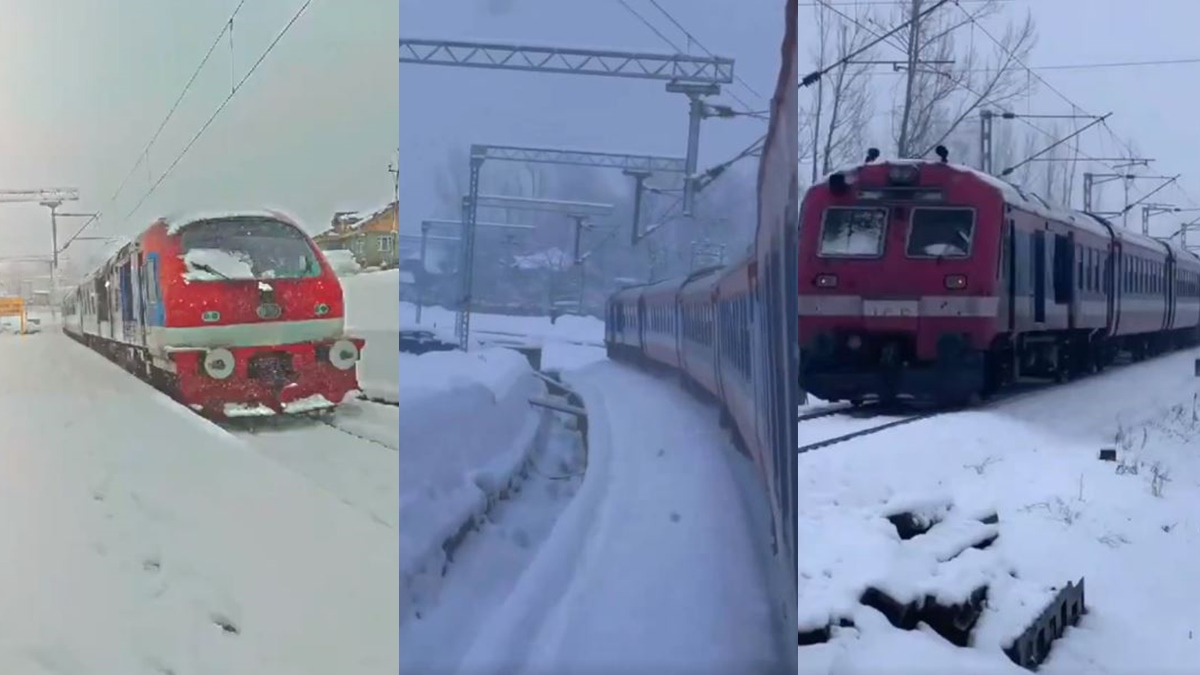 Indian Railways shares Stunning Video Of Train Passing through Snow In ...